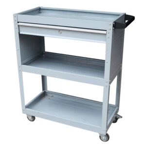 fauuche jf-xuan cart multifunction portable hand trucks recycling vehicles,tool trolley cart 3-tier drawer type organizer multifunction service trolley with brake, bearing 60kg, 700x350x660mm,gray