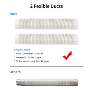 TAKTOPEAK 4 inch 17 Ft PVC Decorative Pipe Line Cover Kit for Ductless Mini Split Air Conditioner-Full Set, No Other Parts Needed, White (HMB-GM-GXC-5.2M-003)