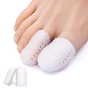 niupiour gel toe protectors, 14 packs of breathable toe covers, big toe caps guards for men and women, toe sleeves for ingrown toenails, corns, blister, calluses, toe cushions for foot pain relief