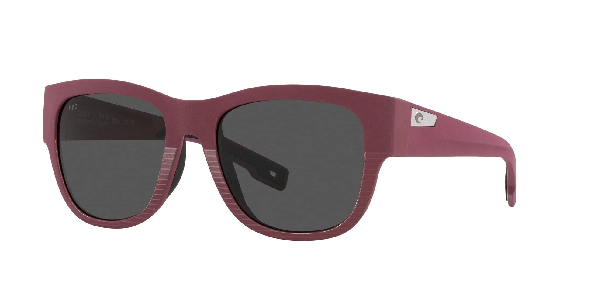 Costa Del Mar Womens Caleta Aviator Sunglasses, Net Plum/Grey Polarized-580G, 55 mm