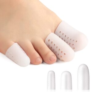 bukihome 16 pcs toe protectors, silicone toe caps toe sleeve protectors, prevent pain relief for corns, blisters and ingrown toenails，great for running, walking, stop toe pain(4l+8m+4s)[upgrade]