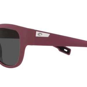 Costa Del Mar Womens Caleta Aviator Sunglasses, Net Plum/Grey Polarized-580G, 55 mm