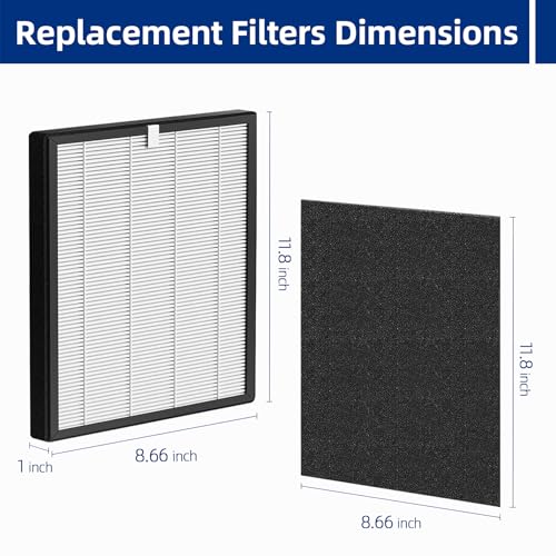 ProHEPA 9000 Replacement Filters Compatible with VEVA ProHEPA 9000 Air Purifier - 2 Premium H13 True HEPA Filters + 8 Activated Carbon Pre-Filters