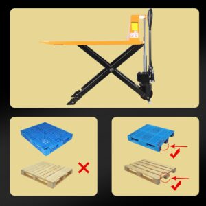 Aequanta High Lift Hand Pallet Jack Scissor Manual Truck 2200lbs Capacity 45" Lx27 W Fork Size Suitable for Open Bottom Pallet