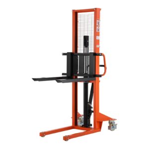 tory carrier manual forklift pallet stakcer 1100lbs capacity 63" lift height with adjustable forks and fixed legs hand tools