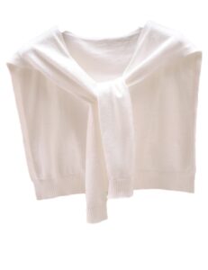 zontroldy women's fashion sweater knitted knotted shawl wraps cape tops blouses(0221-white-onesize)