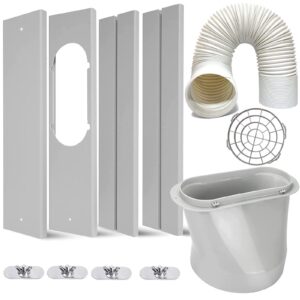 lezifu portable air conditioner window kit with hose, adjustable window seal with 5.9 inch diameter 59" length hose for vertical/horizontal window kit