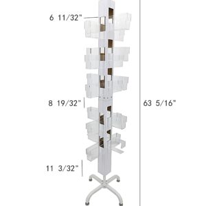 FixtureDisplays® Greeting Card Rack Clear Plexiglass Spinner Retail Spin Rack DVD CD Book Stand 6.25“ Wide Pocket 8.5" High 20 POCKETS 10024-NF