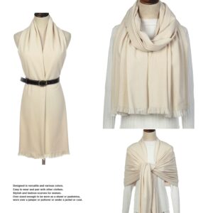 RUI VTRON Cream Pashmina Shawls and Wraps for Evening Dresses Scarfs for Women Fall Winter Scarves