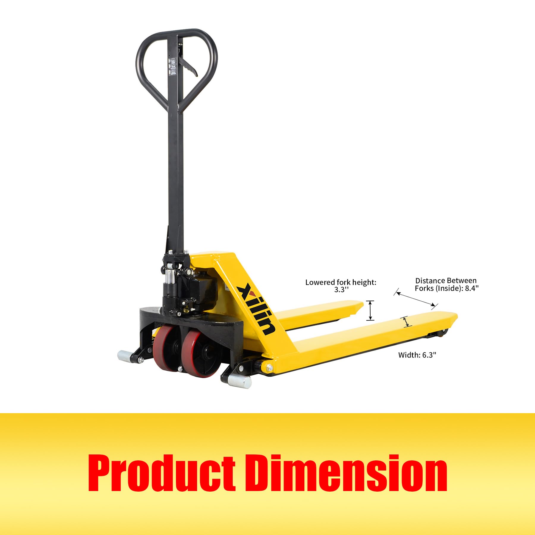 Xilin Pallet Truck,Manual Pallet Jack High Lift Truck Hand Scissor Pallet Truck 45" Lx21“W 2200lbs Capacity 3.3" Lowered 31.5 Lift Height for Open Bottom Pallet