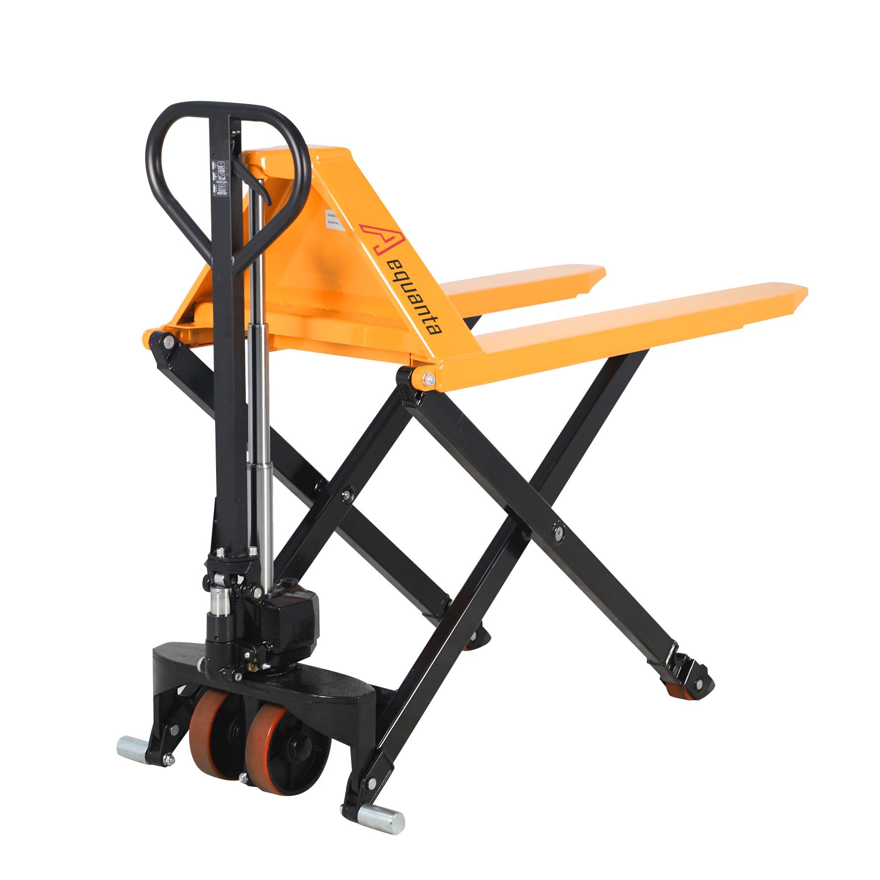 Aequanta High Lift Hand Pallet Jack Scissor Manual Truck 2200lbs Capacity 45" Lx27 W Fork Size Suitable for Open Bottom Pallet