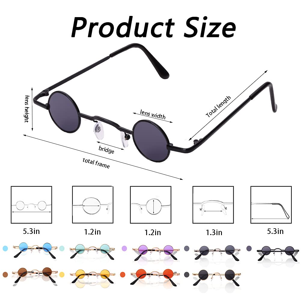 JUFORHQC Retro Glasses Out-of-The-Ordinary Sunglasses with Extremely Small Lenses Unisex