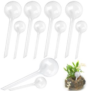 irrmshr 10 pack clear plant watering globes,plastic self watering bulbs for indoor plants,garden water device automatic plant waterer indoor outdoor