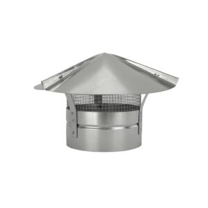 generic cone top chimney cap with screen (10 inch), silver