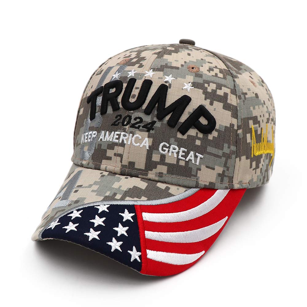 Trump 2024 Hat, Donald Trump 2024 Cap Keep America Great MAGA USA Embroidery Adjustable Baseball Cap Trump Trucker Hat(Camouflage)