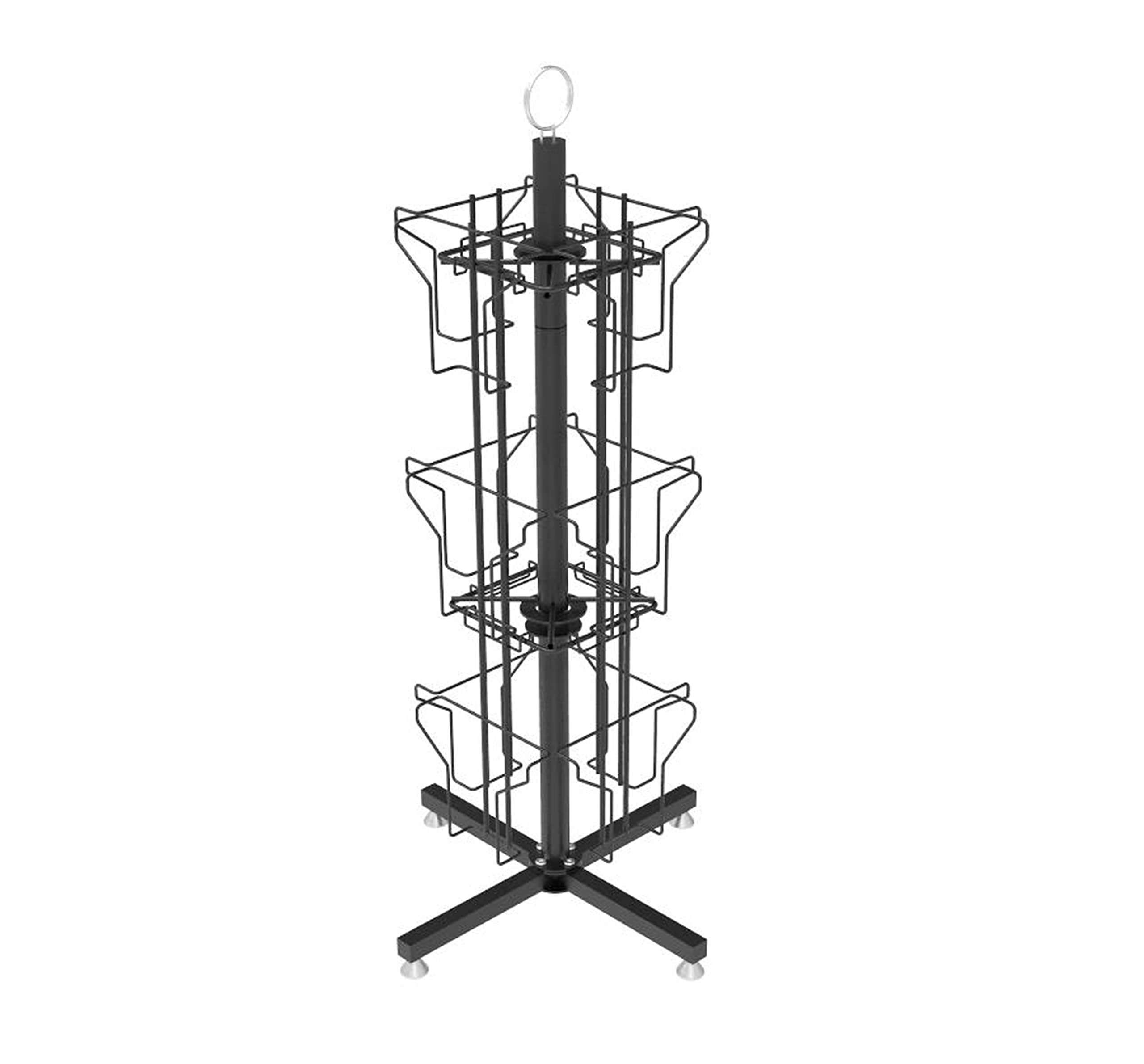 11702 FixtureDisplays 14 X 14 X 30" 12 Vertical Pockets Spinning Greeting/Post Card Rack 11702 Black 11702NEW-NPF