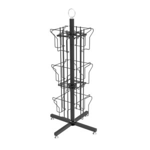 11702 FixtureDisplays 14 X 14 X 30" 12 Vertical Pockets Spinning Greeting/Post Card Rack 11702 Black 11702NEW