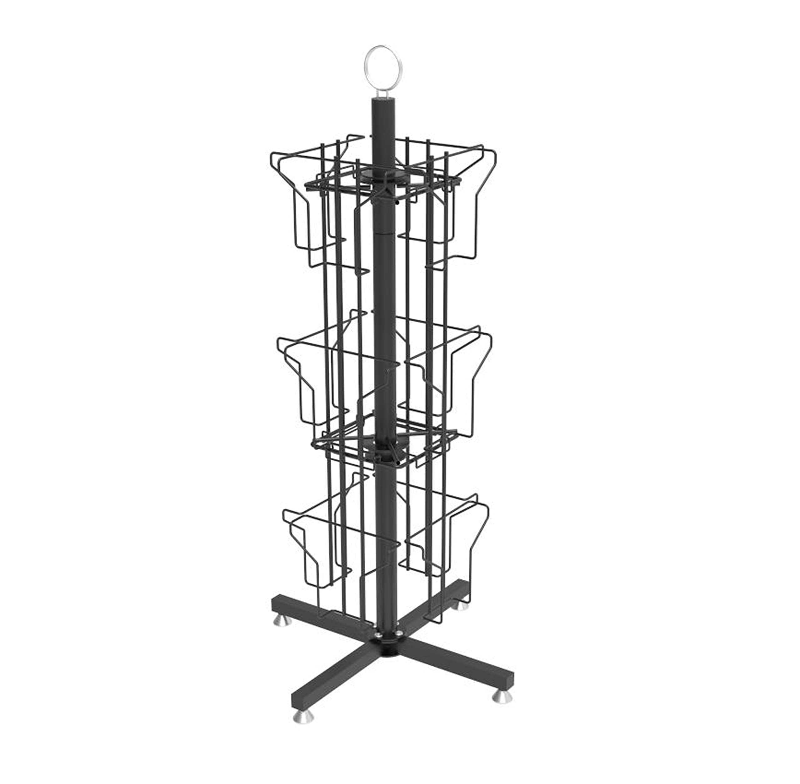 11702 FixtureDisplays 14 X 14 X 30" 12 Vertical Pockets Spinning Greeting/Post Card Rack 11702 Black 11702NEW