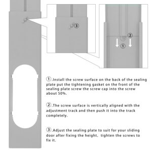 Portable AC Window Vent Kit with 5inch Hose 6pcs Window Seal Kit for Portable Air Conditioner, Adjustable Sliding Window Kit Plate for AC Unit AC Window Seal Suitable for 5”/13 CM AC Exhaust Hose