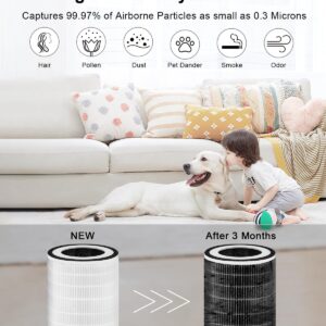 MORENTO Kilo Air Purifier Replacement Filter, 3-in-1 Ture HEPA Filter, Efficiency Activated Carbon Kilo Air Purifier (1 Pack)