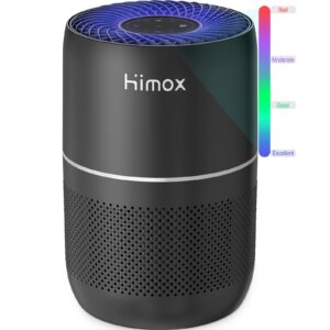 himox air purifiers for home large room up to 1,086 sq ft with pm2.5 air quality sensor fragrance sponge h13 true hepa filter auto mode 22 db bedroom air purifier for pets smoke dust pollen, h08 black