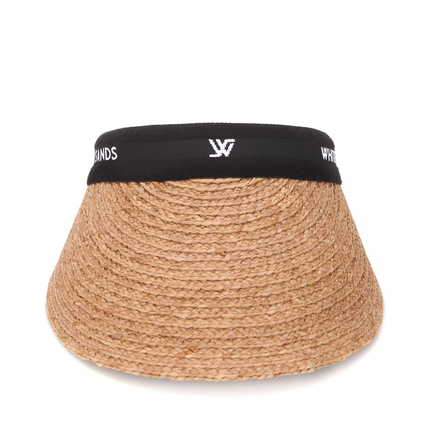 WHITE SANDS MOJA Raffia Straw Sun Hat for Women Men | Visor Patented Unfoldable Brim Sun Cap, Removable Adjustable Headband | New Lazare | Peanut