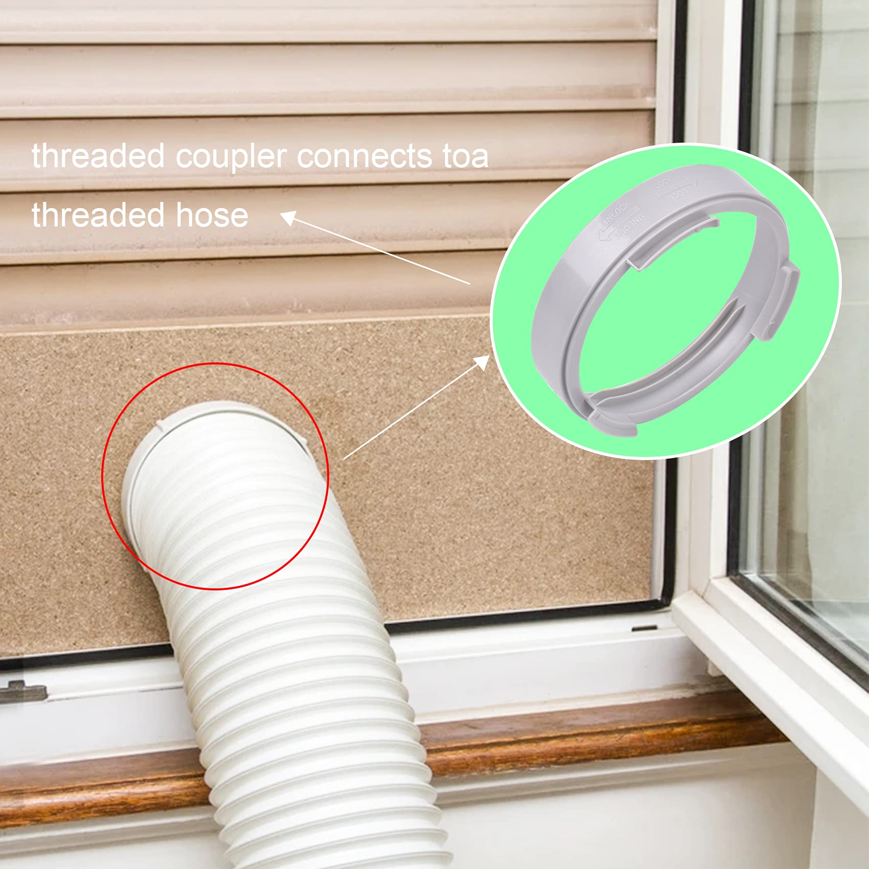 5.9 inch/6 inch Portable Air Conditioner Exhaust Hose Coupler Window Adapter A/C Unit Tube Connector Mobile air Conditioning Accessories