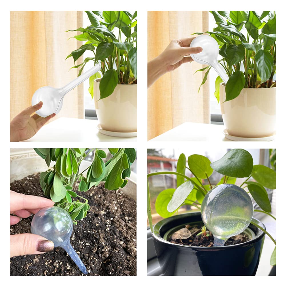 Irrmshr 10 Pack Clear Plant Watering Globes,Plastic Self Watering Bulbs for Indoor Plants,Garden Water Device Automatic Plant Waterer Indoor Outdoor