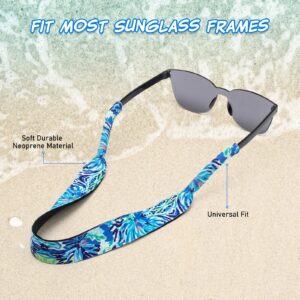 Coolrunner Floating Sunglass Straps 2pcs Floating Eyewear Retainers, Driftfish Floating Sunglass Strap, Fashion Floating Sunglass Straps (Blue)