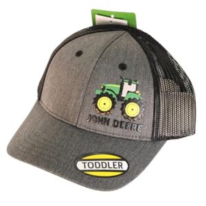 John Deere 3D Rubber Tractor Print Toddler Baseball Hat Cap-Charcoal-One Size