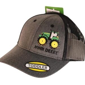 John Deere 3D Rubber Tractor Print Toddler Baseball Hat Cap-Charcoal-One Size