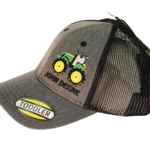 John Deere 3D Rubber Tractor Print Toddler Baseball Hat Cap-Charcoal-One Size