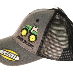 John Deere 3D Rubber Tractor Print Toddler Baseball Hat Cap-Charcoal-One Size