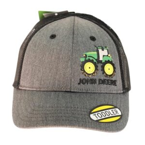 John Deere 3D Rubber Tractor Print Toddler Baseball Hat Cap-Charcoal-One Size