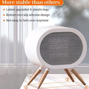 BabyExo Small Space Heater for Indoor Use, 1000W PTC Fast Heating Ceramic Electric Room Heaters Fan Christmas Gifts for Family, Portable Energy Efficient Space Heater for Office Desk Bedroom - White