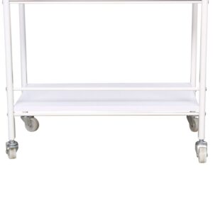 3-Tier Rolling Utility Cart with Wheels,White Mobile Esthetician Cart Trolley with Single Lockable Drawer,Medical Den-tal Serving Cart Trolley Steel Serving Cabinet & Kitchen Cart,Load 33LBS