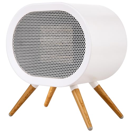 BabyExo Small Space Heater for Indoor Use, 1000W PTC Fast Heating Ceramic Electric Room Heaters Fan Christmas Gifts for Family, Portable Energy Efficient Space Heater for Office Desk Bedroom - White