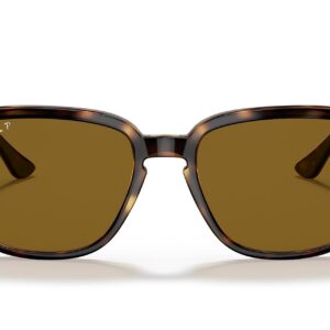 Ray-Ban RB4362 Square Sunglasses, Havana/Polarized Brown, 55 mm