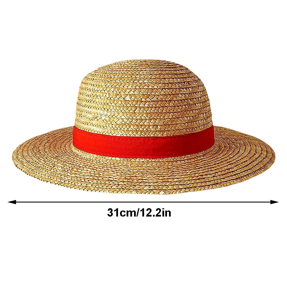 Maedack Luffy Straw Hat Multifunctional Anime Cartoon Character Sunscreen Straw Hat Cosplay Sun Hat for Adults