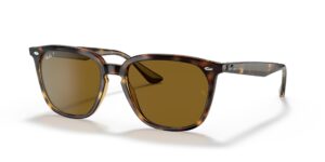 ray-ban rb4362 square sunglasses, havana/polarized brown, 55 mm