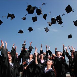 Cappe Diem Master Graduation Hood WHITE: Master of Arts (M.A.) in English, History, etc. (Various College Colors) (Green & White)