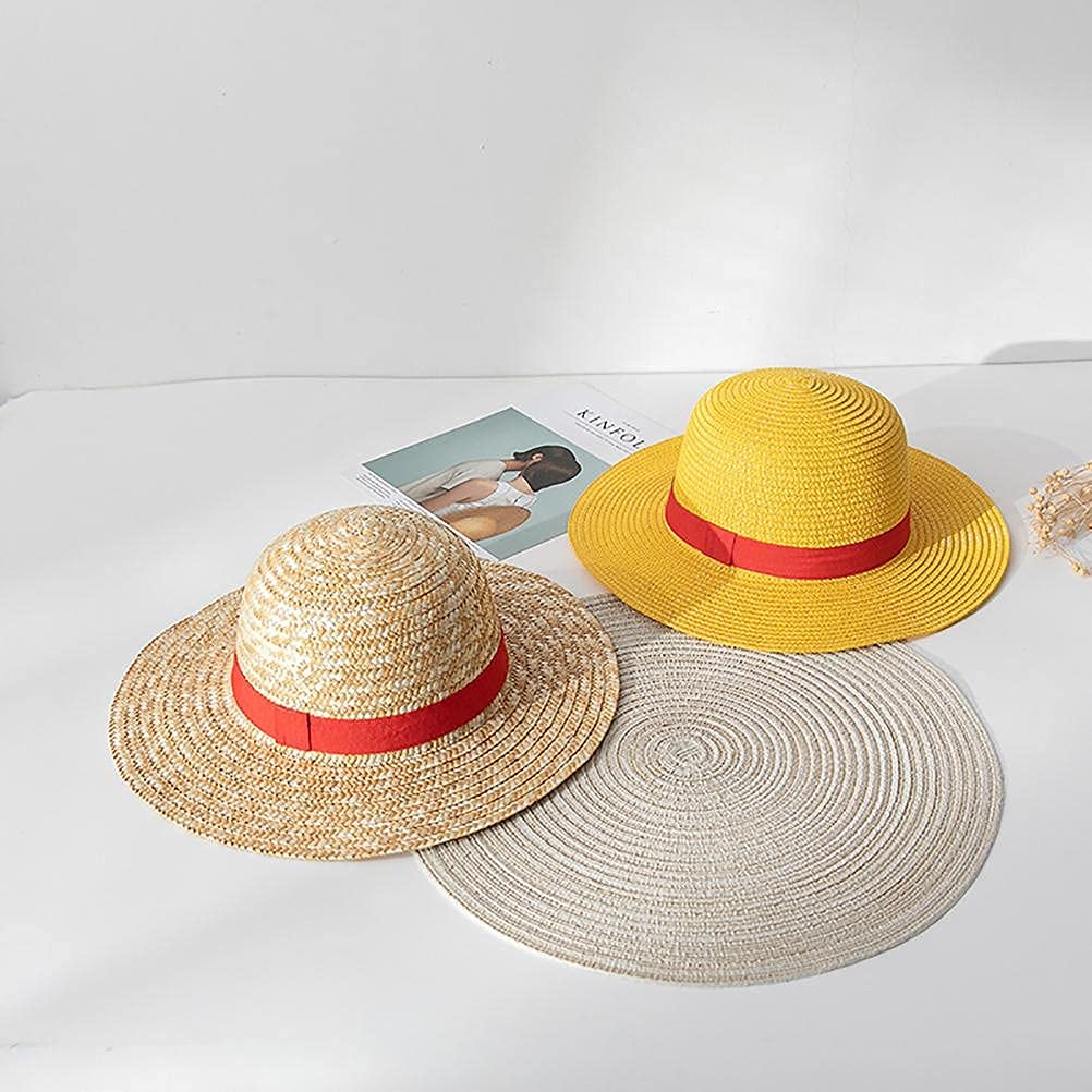 Maedack Luffy Straw Hat Multifunctional Anime Cartoon Character Sunscreen Straw Hat Cosplay Sun Hat for Adults