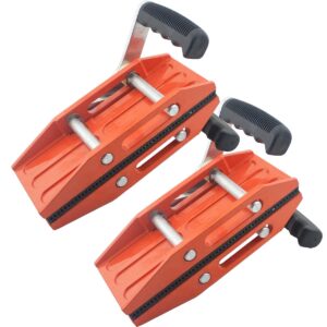 e-found 2pcs doubld handed carrying clamps,2.36 inch granite stone panel carriers lifing tools for granite stone quartz worktops slabs marble with rubber-lined 770lbs moving glass clamp