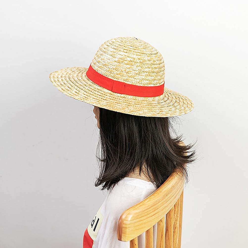 Maedack Luffy Straw Hat Multifunctional Anime Cartoon Character Sunscreen Straw Hat Cosplay Sun Hat for Adults