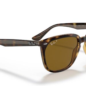 Ray-Ban RB4362 Square Sunglasses, Havana/Polarized Brown, 55 mm