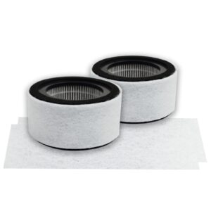 pureburg hs-1944 replacement filter set compatible with crane ee-5067 air purifier,2-pack h13 hepa activated carbon 2-in-1 4-stage filtration pre-filter (washable)