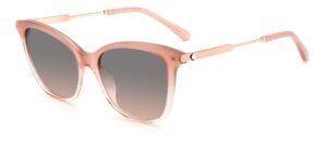 kate spade new york women's dalila/s round sunglasses, pink/gray shaded pink, 54mm, 17mm