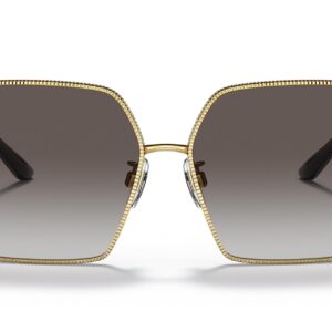 Dolce & Gabbana Women's Round Fashion Sunglasses, Gold/Light Grey Gradient Black, One Size