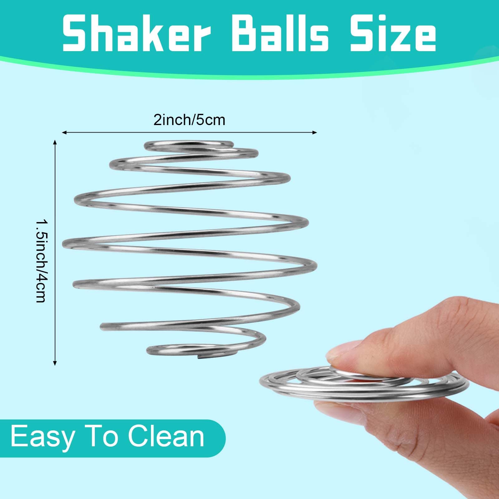 2 Pcs Stainless Steel Ball Shaker Ball Wire Whisk Ball Protein Mixing Ball for Shaker Cup Bottle Mixer (Diameter 1.97inch)