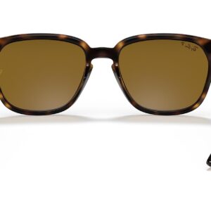 Ray-Ban RB4362 Square Sunglasses, Havana/Polarized Brown, 55 mm